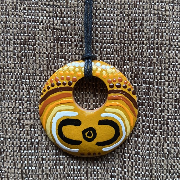 Jewelry | Australian Aboriginal Art Painted Necklace | Poshmark